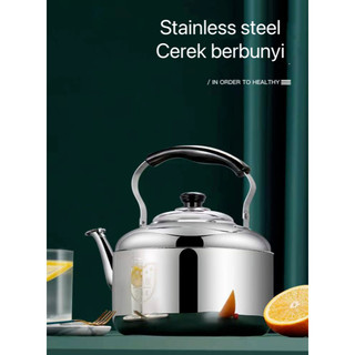 Whistling Kettle Stainless Steel Induction Stove Cerek Air Dapur Gas ...