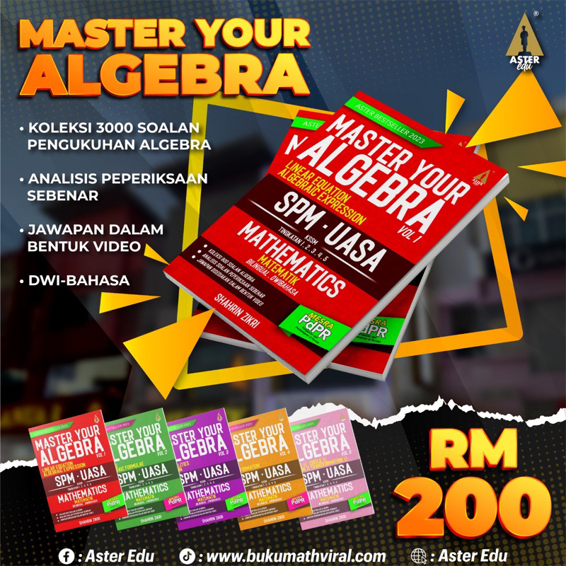MASTER YOUR ALGEBRA by Aster Edu [Buku Latihan Matematik VIRAL ...