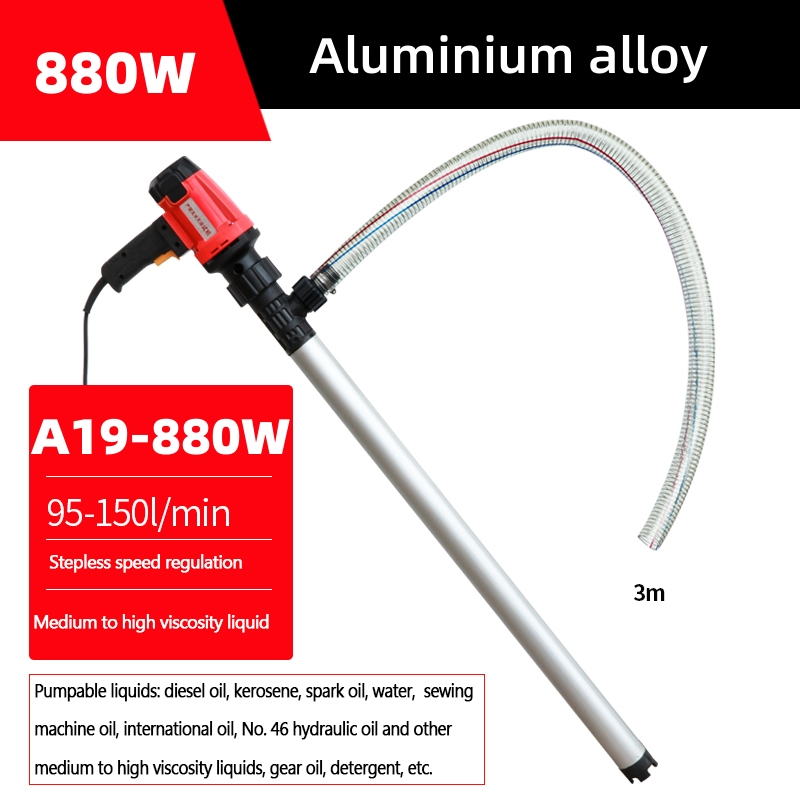 Portable 220V Electric Hand Barrel Pump 880W Six-speed Vertical Oil Pump diesel oil drum with ...