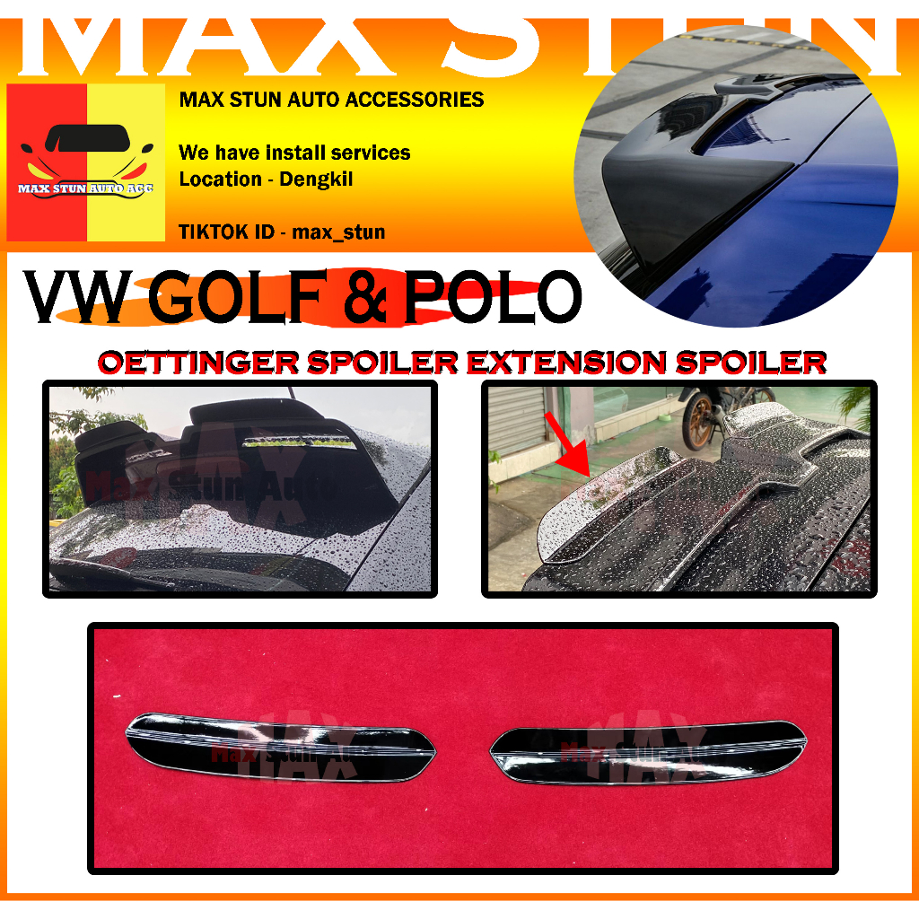 OETTINGER SPOILER EXTENSION FLAPS REAR WING FIT FOR VOLKSWAGEN VW GOLF ...