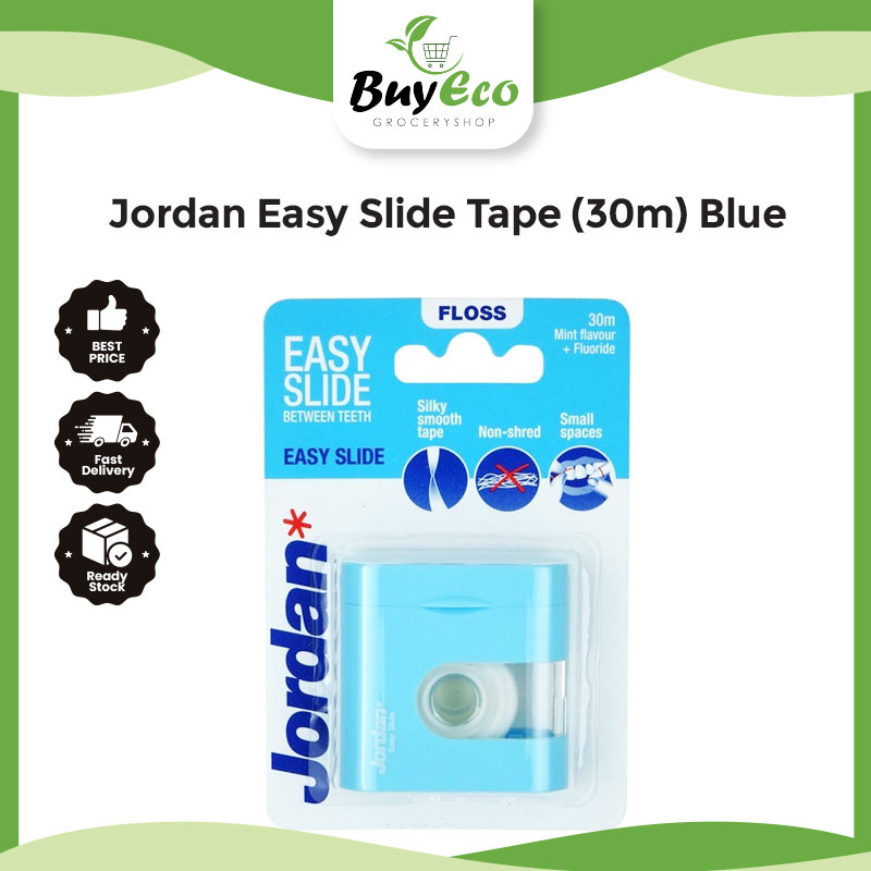 Jordan Easy Slide Tape (30m) - Mint Flavour + Fluoride (Blue) | Shopee ...