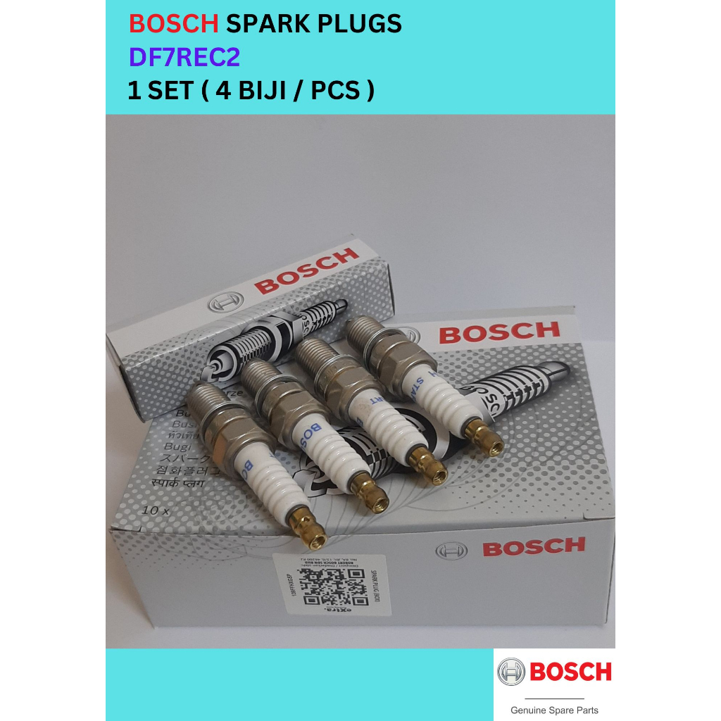 100% GENUINE BOSCH Spark Plug DF7REC2 ( YR7DC ) Perodua Alza / Myvi SE ...