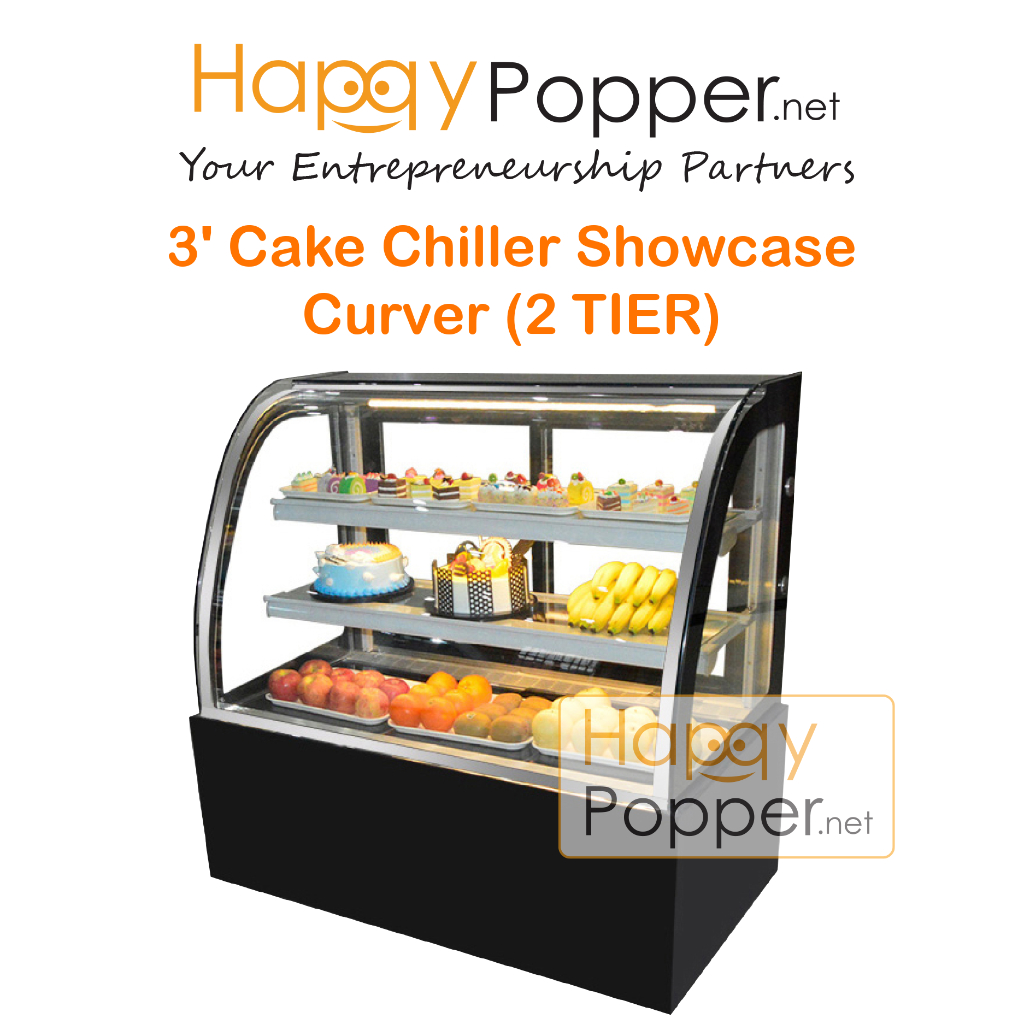 Happypopper Table Top Cake Chiller Showcase Food Chiller Curver 2 Tier ...