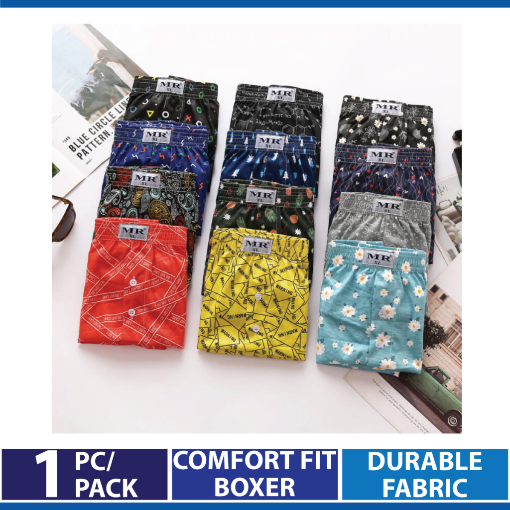 MR Boxer Random Design With Front Button for Men Seluar Pendek (1 pc ...