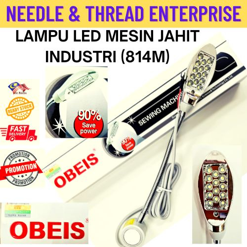 LAMPU MESIN JAHIT INDUSTRI LED OBEIS BRAND 814M / OBEIS LED LIGHT 814M ...