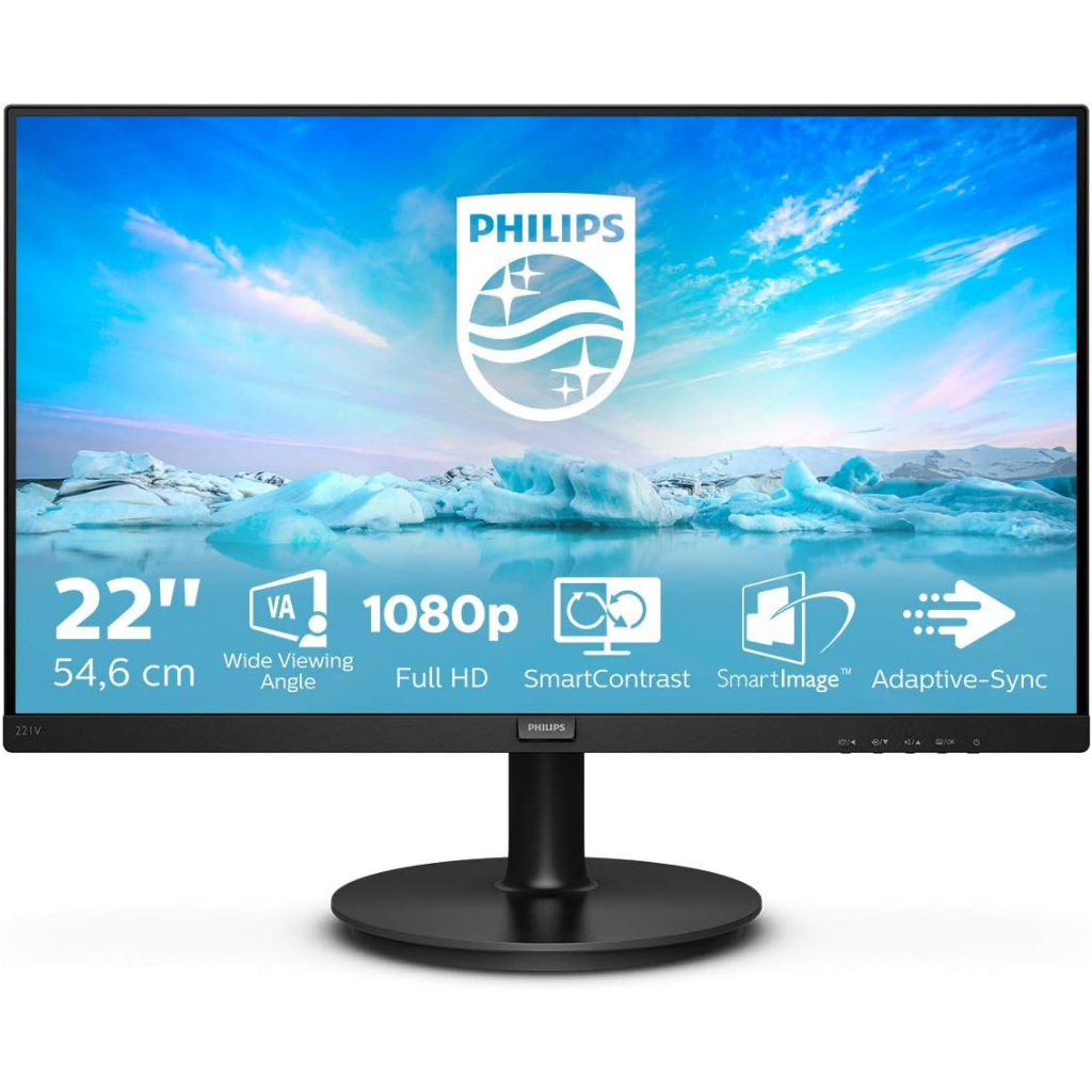 PHILIPS V LINE-22 inch FHD Monitor, 75Hz, 4ms, VA, LowBlue, Flickerfree ...