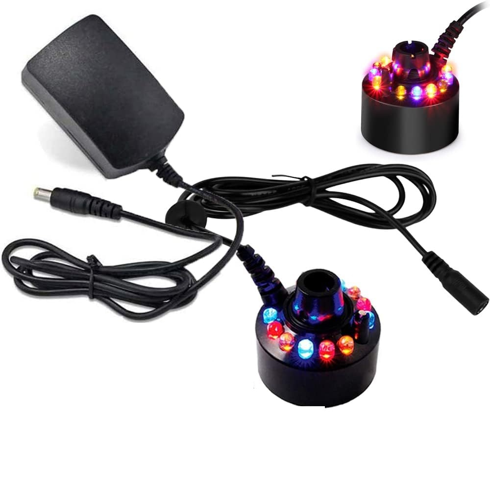 Mist Maker Mini Fog Maker, 12 LED Mister Maker Fog Machine Atomizer Air ...