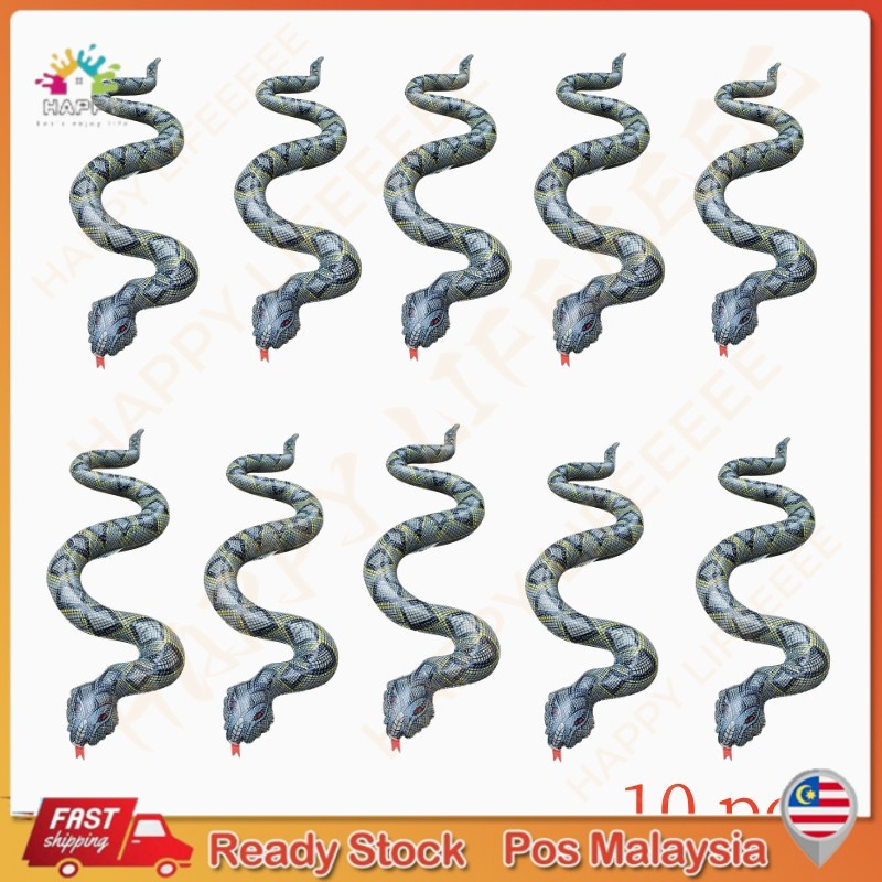 【🇲🇾24H】10PCS Ular Plastik Halau Kera PVC Inflatable Snake Toy Ular ...