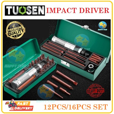 Heavy Duty Tuosen 1/2" Manual Impact Driver 12 16 PCS Screw Drivers ...