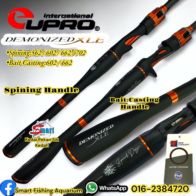 ** 2023” Eupro Demonized XLE Baitcast & Spinning Fishing Rod BC Casting ...