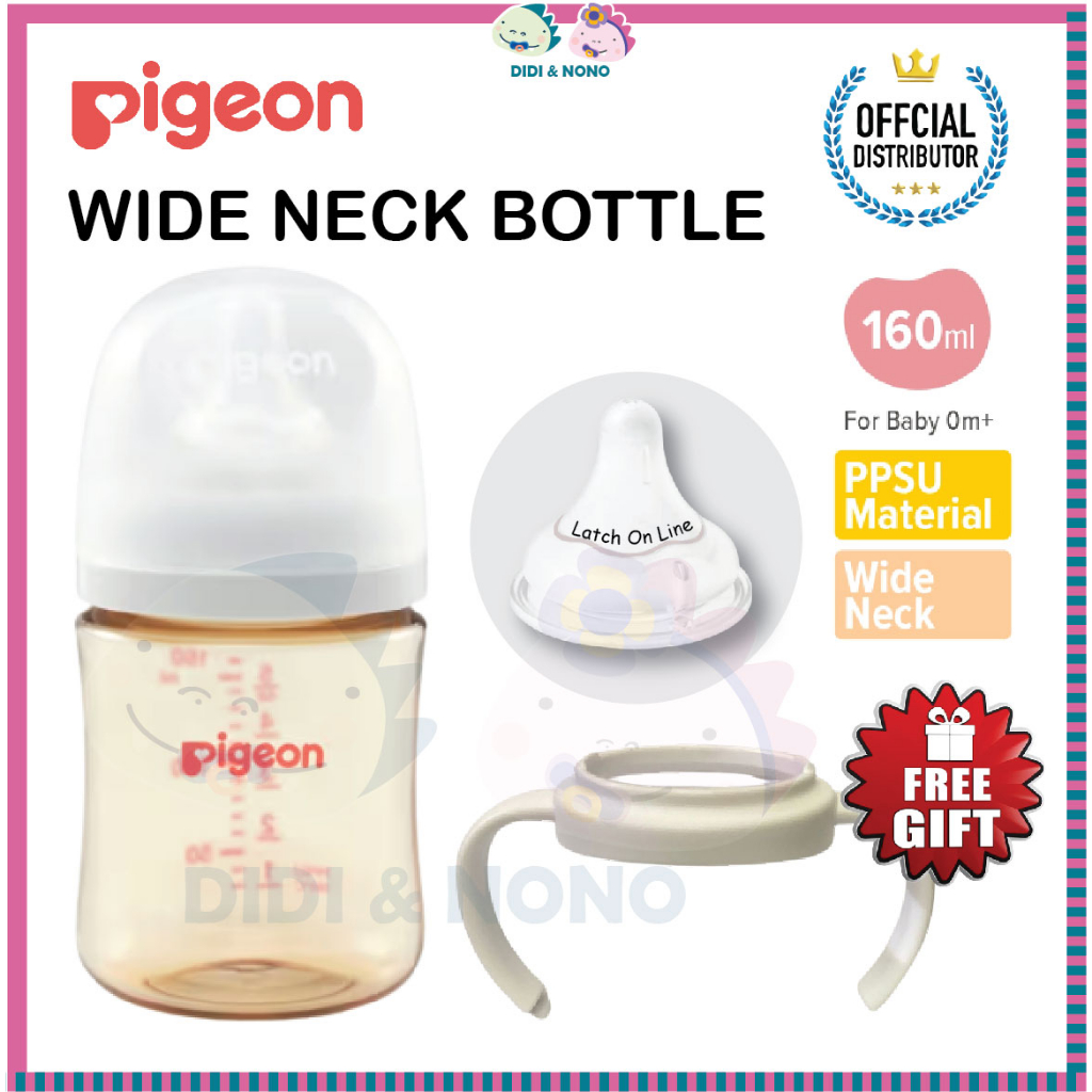 Pigeon SofTouch Wide-Neck PPSU Nursing Bottle (160ml-SS/240ml-M) | Shopee Malaysia