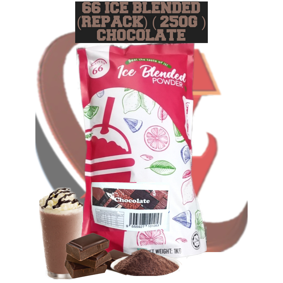 (REPACK) 250G [ CHOCOLATE ] 66 ICE BLENDED POWDER | SERBUK AIR BALANG ...