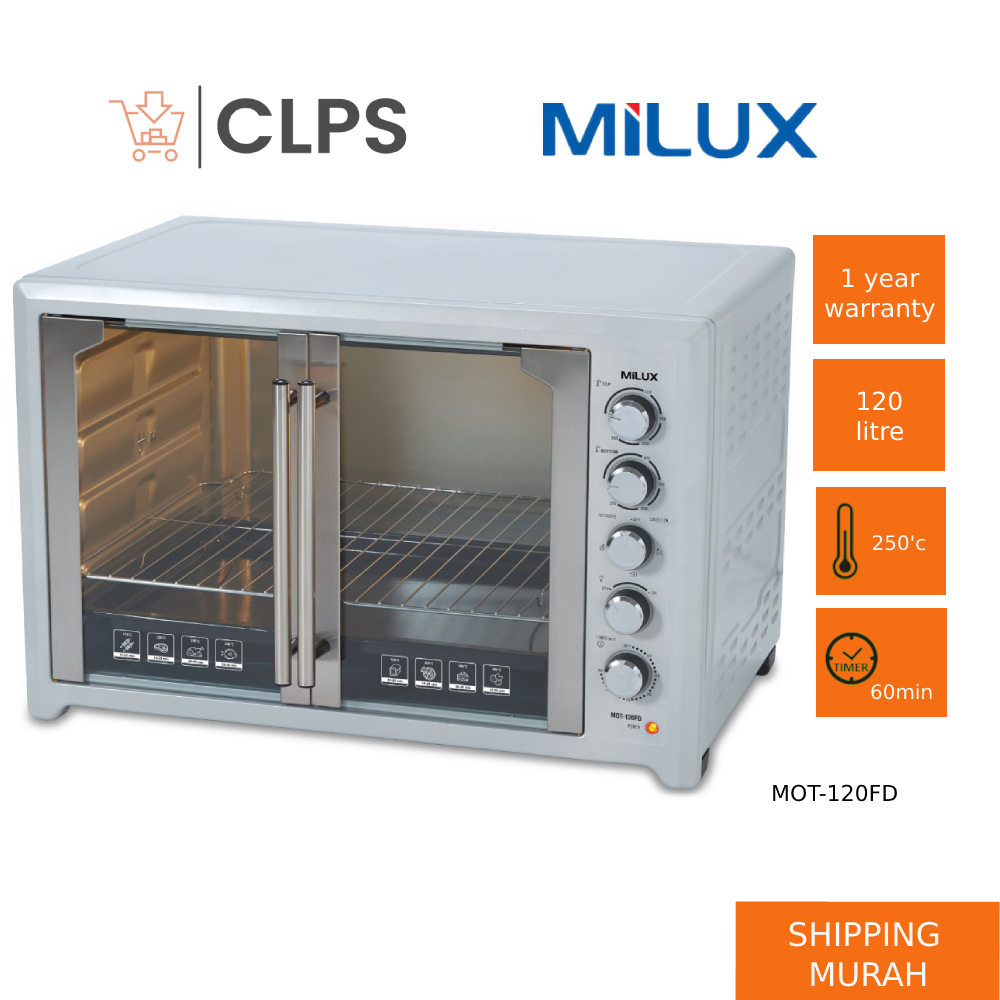 Milux 120L Electric Oven MOT-120 MOT-120FD Stainless steel Oven | Shopee Malaysia