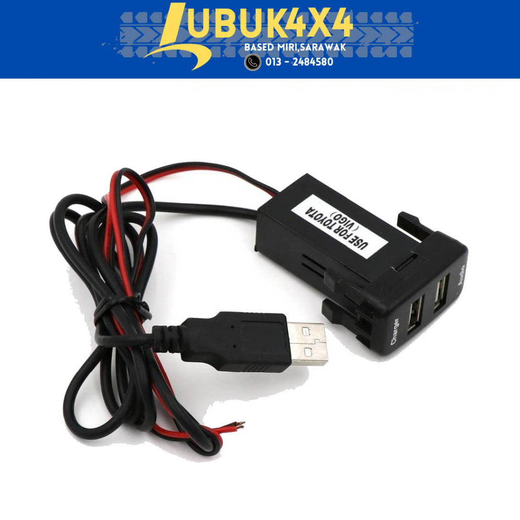TOYOTA USB Charger + USB Audio Socket Adapter Plug And Play Socket ...
