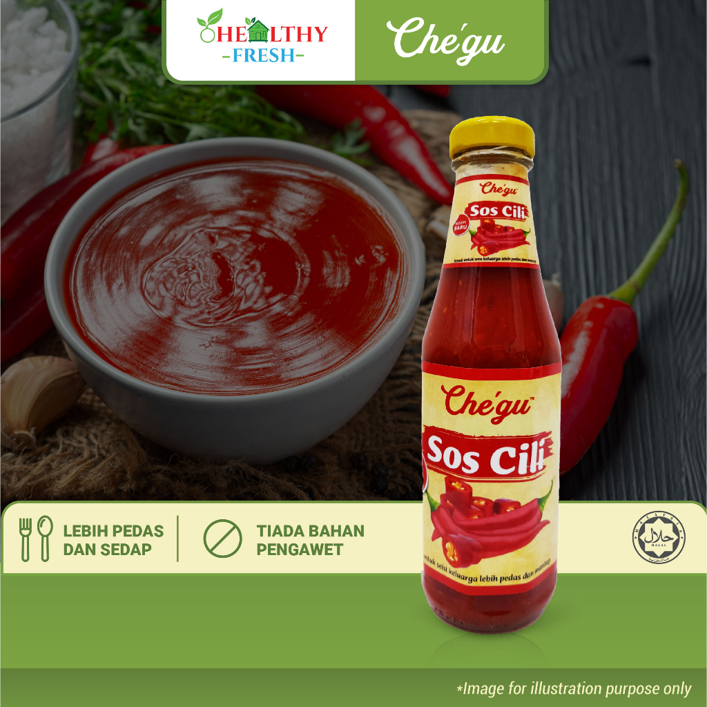 Sos Cili Che'gu Resipi Baru Sos Pencicah Botol Pedas Serbaguna Penambah ...