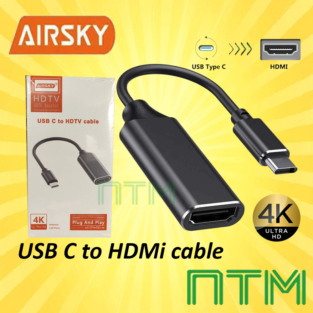 #1302 AIRSKY USB-C Type C to HDMI Adapter USB 3.1 Cable For MHL Android ...