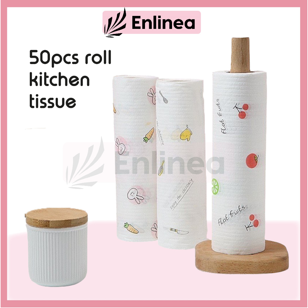 50 pcs Cleaning Cloth Reusable Washable Disposable Kitchen Tissue Roll ...