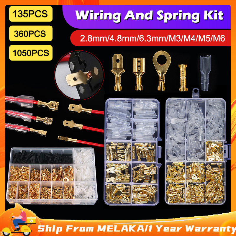 1100PCS Insulated Seal Crimp Terminal 2.8/4.8/6.3mm Electrical Wire ...