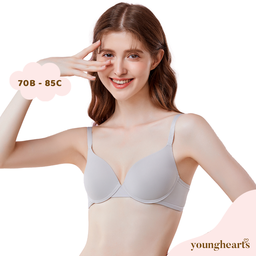 Young Hearts Basic Microfiber 3/4 Demi Push Up Bra Y23-20232 | Shopee Malaysia