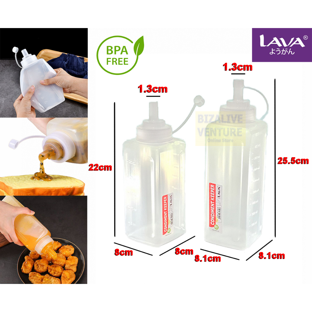(1020ml & 820ml) Large Nozzle Sauce Bottle | Sauce Squeezer | Condiment ...