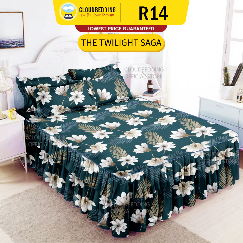 Cadar Ropol Set 3IN1 Super Single/Queen /King Bedsheet Bed Skirt ...