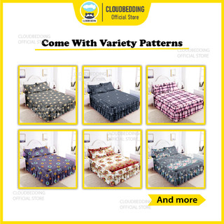 Cadar Ropol Set 3IN1 Super Single/Queen /King Bedsheet Bed Skirt ...
