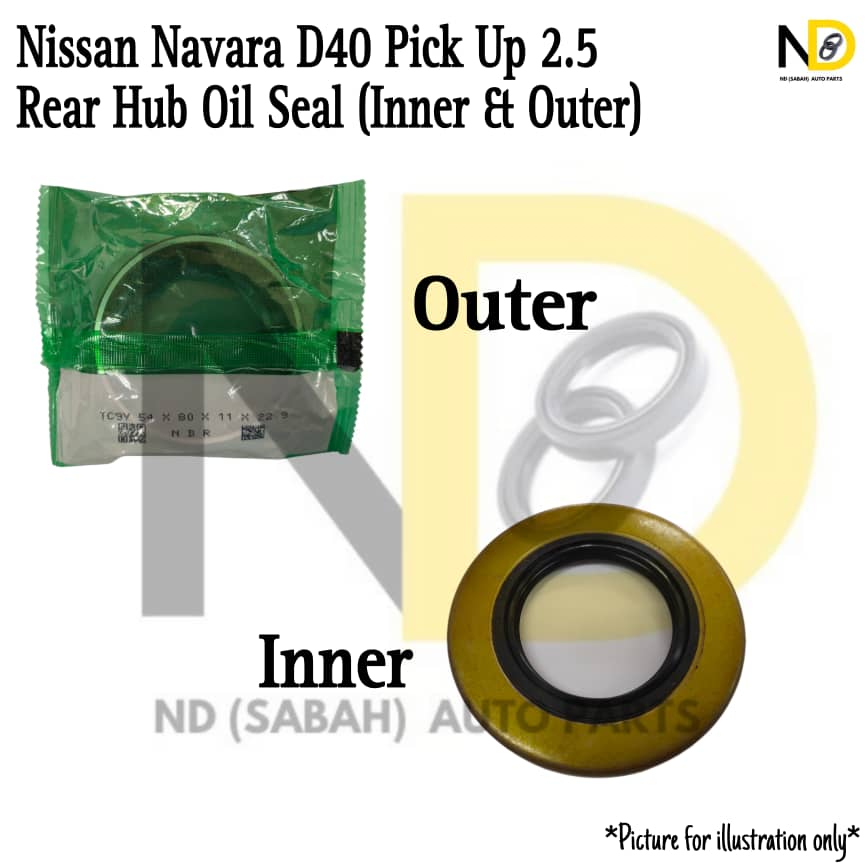 NISSAN NAVARA D40 PICK UP 2.5 REAR HUB OIL SEAL (INNER & OUTER ...