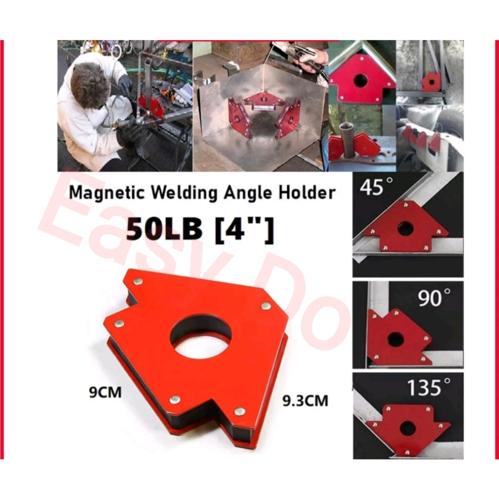 50LB 4" Triangle Magnetic Welding Angle Holder Corner Arrow Support ...