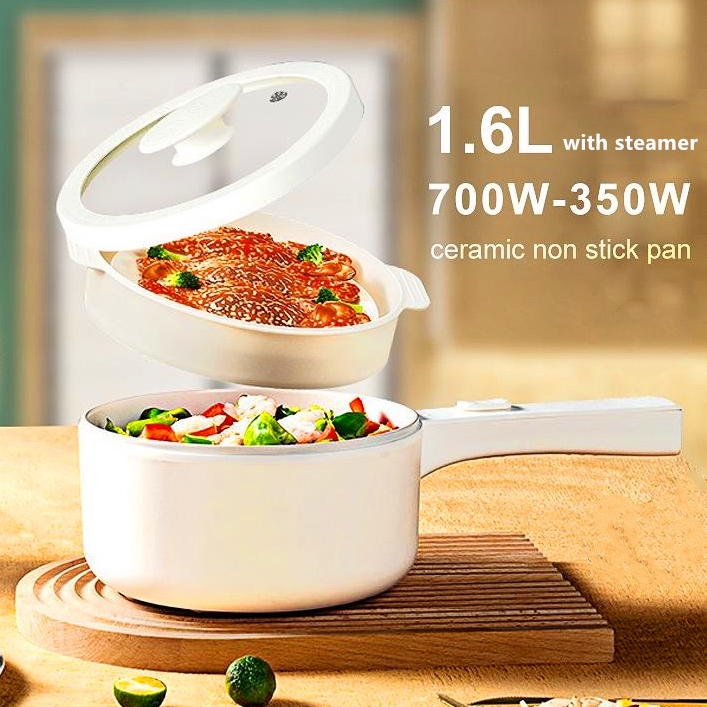1.6L Non Stick Electric Cooker with Steamer Multi-Function Cooer All-in ...