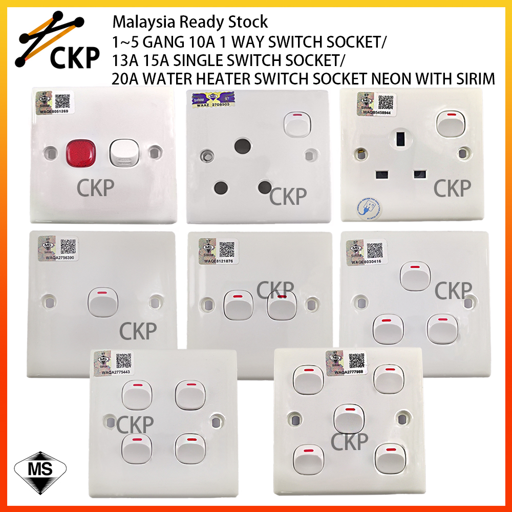 1/2/3/4/5 GANG 10A 1 WAY SWITCH SOCKET/13A 15A SINGLE SWITCH SOCKET/20A ...