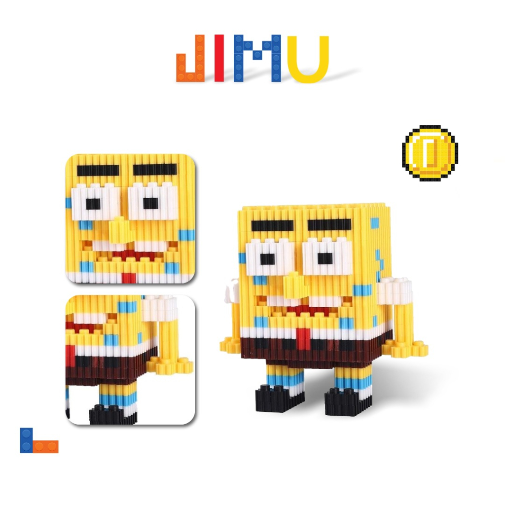 JIMU Cartoon Series 6031 Cute SpongeBub Building Block Jigsaw Small ...