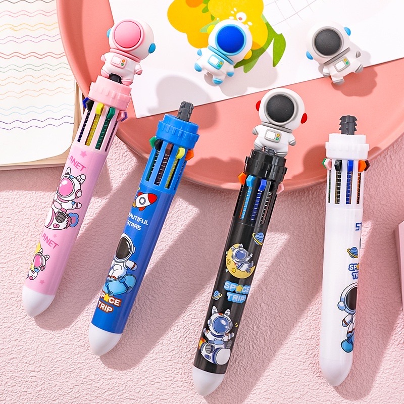 Cartoon Astronaut Ten-Colors Ballpoint Pen Student Creative Spaceman 10 ...