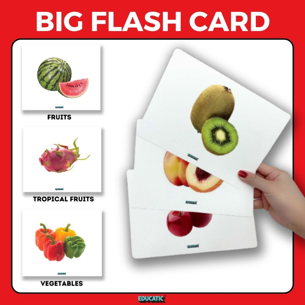 Big Flash Card for Baby | Fruits, Vegetables, Tropical Fruits | Kad ...