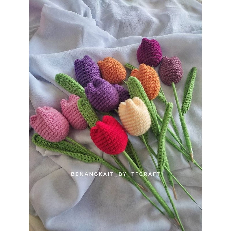 Bunga Tulip Crochet/Flower Crochet/Bunga Kait | Shopee Malaysia