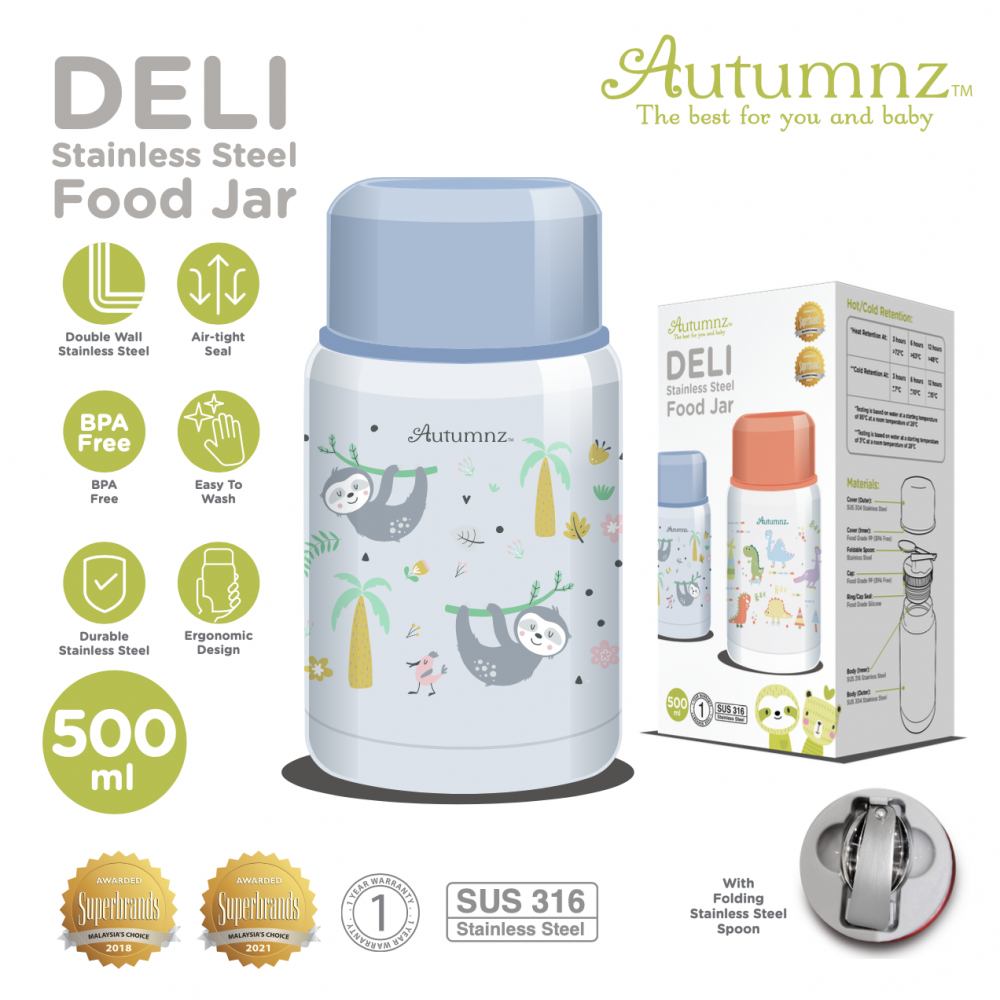 Autumnz DELI Stainless Steel Food Jar 500ml (FOC Folding Spoon) / DELI ...
