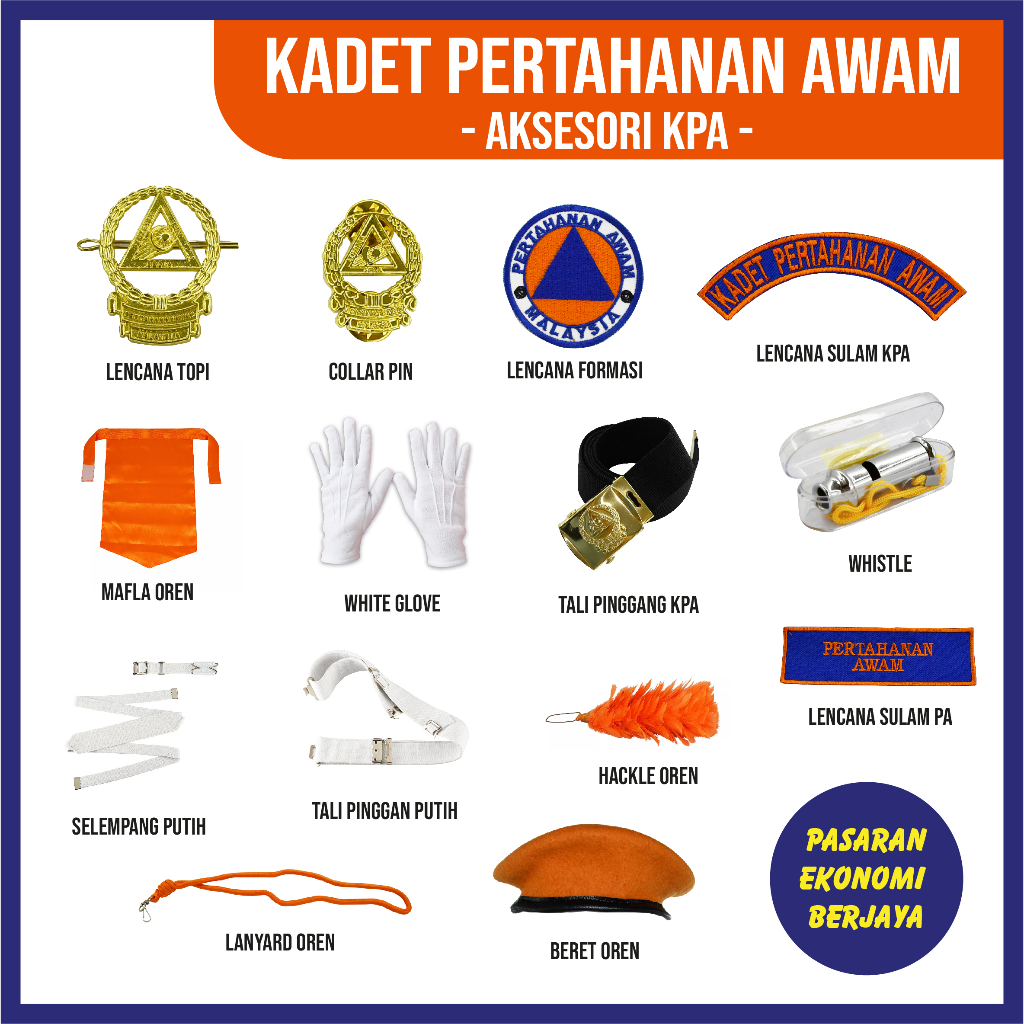 AKSESORI KPA SET PACKAGES KADET PERTAHANAN AWAM LECANA SULAM METAL ...
