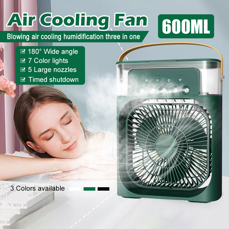 3 In 1 Air Cooling Fan Portable USB Air Cooler Mist Fan, Kipas Penyejuk ...