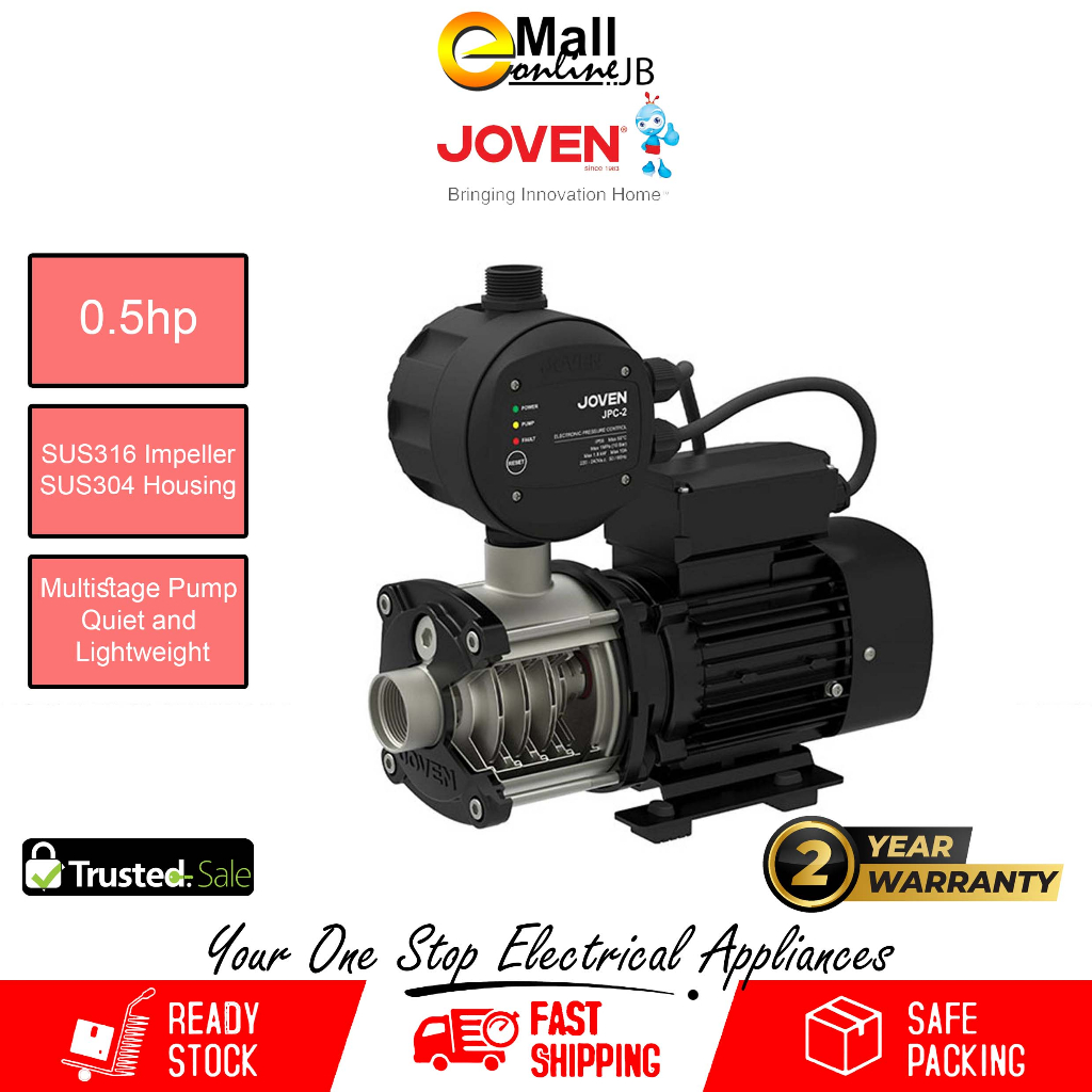 JOVEN JHP2-30 Automatic Domestic Water Pump 0.5HP | Shopee Malaysia