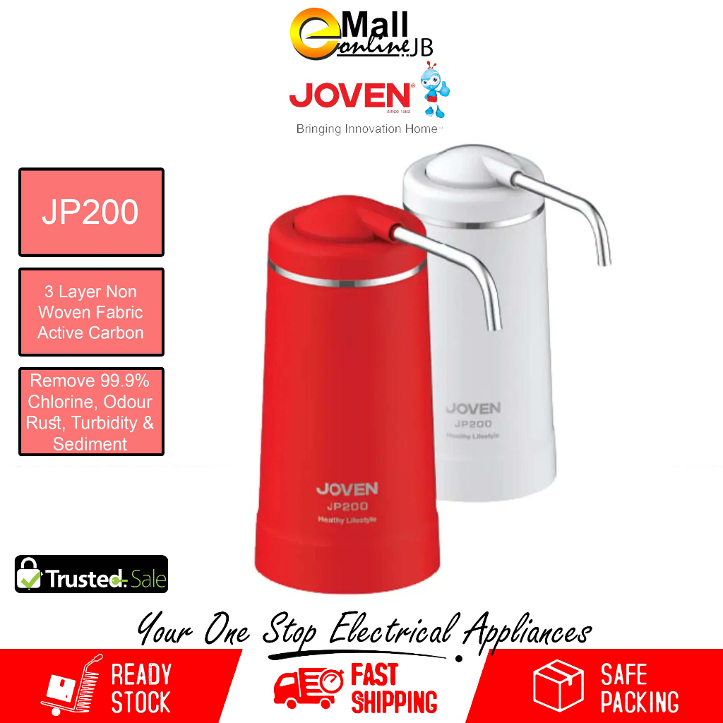 Joven Water Purifier (White/Red) High Efficiency 3-Layer Non-Woven ...