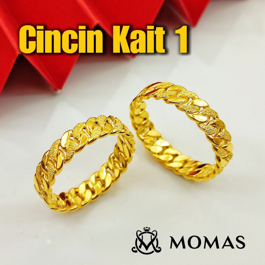 Cincin Gajah Pasir Emas 916 Tulen Cincin Kait 1 Emas 916 Original Cincin Emas Bajet Viral Cincin ...