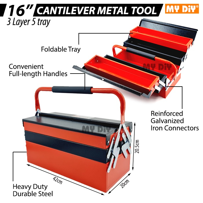 TAHAN LASAK - 16" BOX BESI SIMPAN BARANG REPAIR KEMAS TERATUR SELAMAT ...