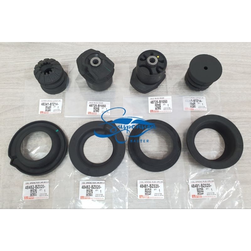 8 IN 1 SET - REAR UPPER/LOWER COIL SPRING RUBBER/AXLE BUSH/SPRING ...