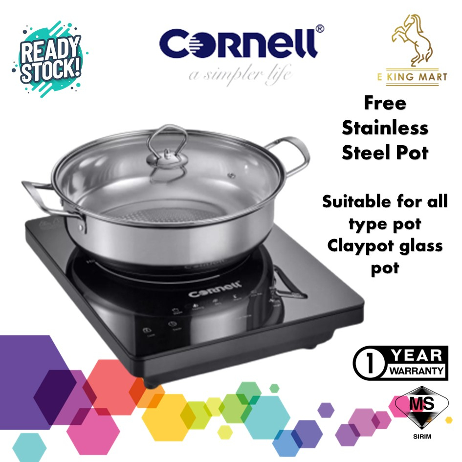 CORNELL CCC-2201X CERAMIC COOKER [FREE POT] Suitable All Type Pot glass ...