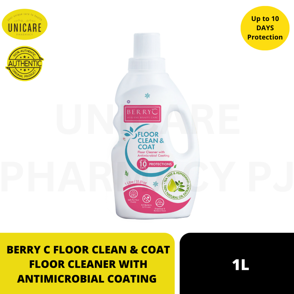 BERRY C FLOOR CLEAN & COAT FLOOR CLEANER WITH ANTIMICROBIAL COATING 1L ...