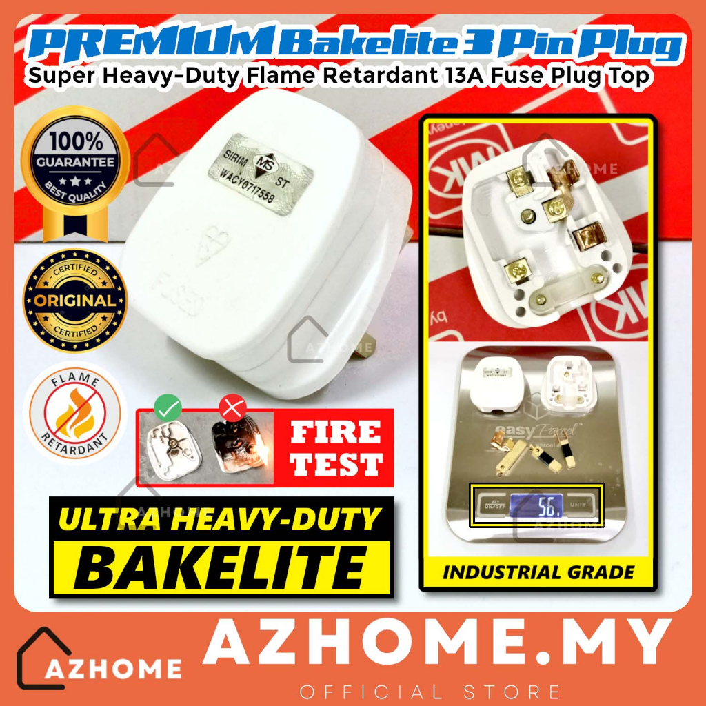 SIRIM APPROVED TECHCA 13A Plug Top 【ULTRA HEAVY-DUTY】 3 Pin Plug ...