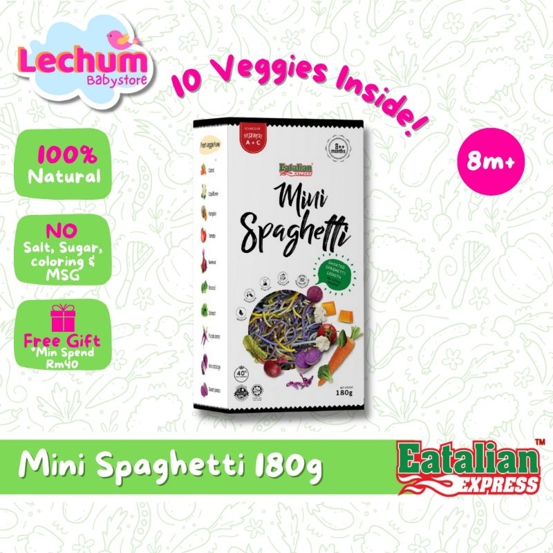 EATALIAN EXPRESS Baby Pasta Mini Spaghetti 180g Veggie Pasta | Shopee ...