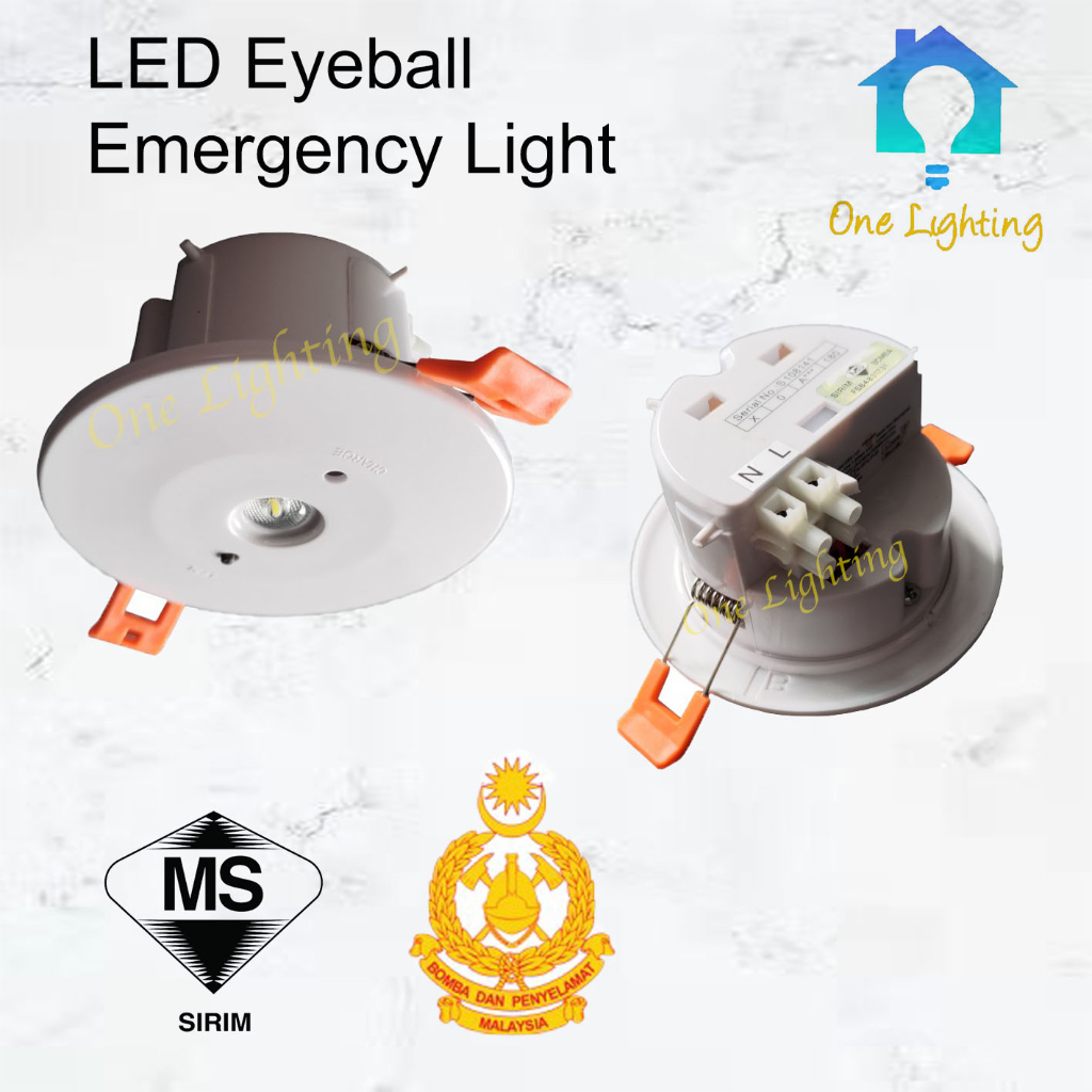 LED Eyeball Emergency Light Recessed Ceiling Light Lampu Siling Lampu ...
