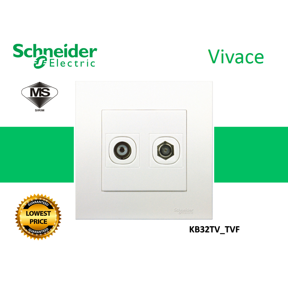 SCHNEIDER VIVACE KB32TV_TVF 1 GANG TV COAXIAL OUTLET + 1 GANG ASTRO ...