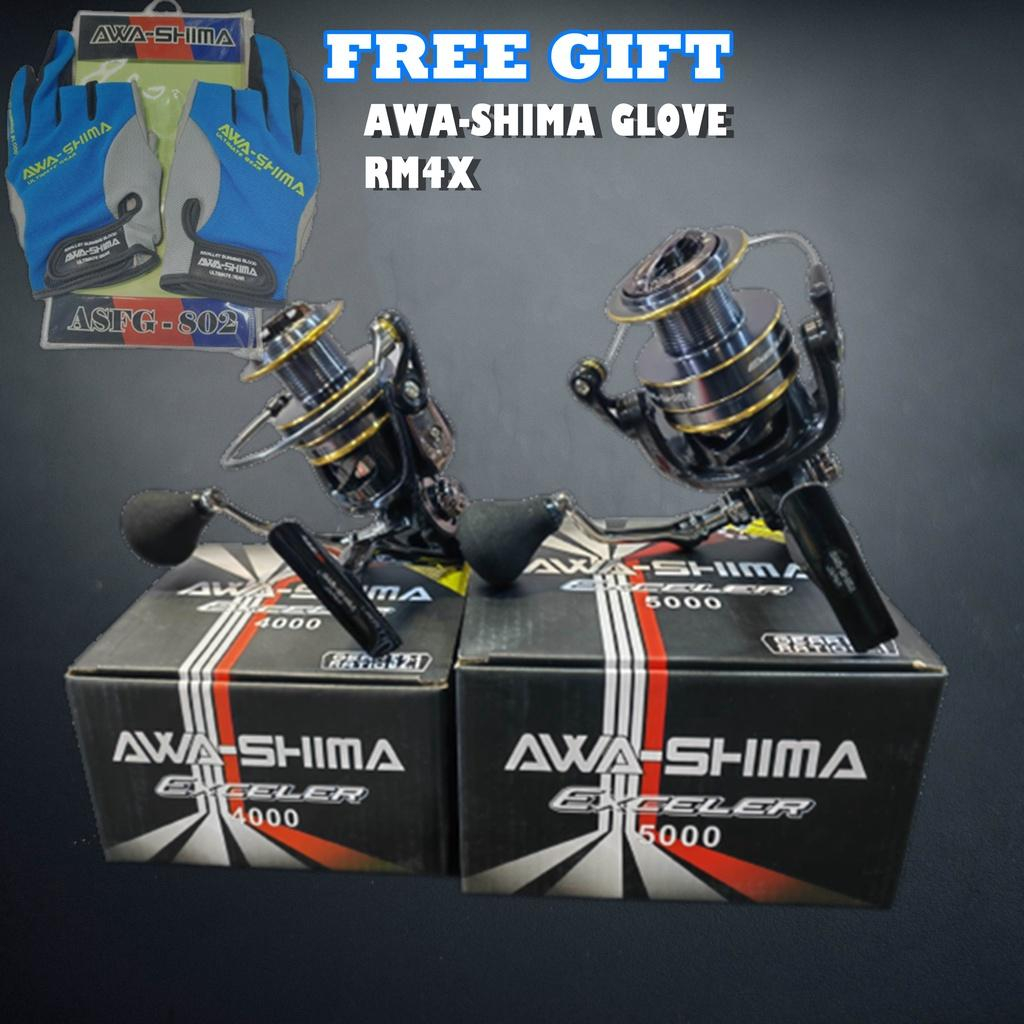 AWASHIMA EXCELER SPINING REEL FREE GLOVE | Shopee Malaysia