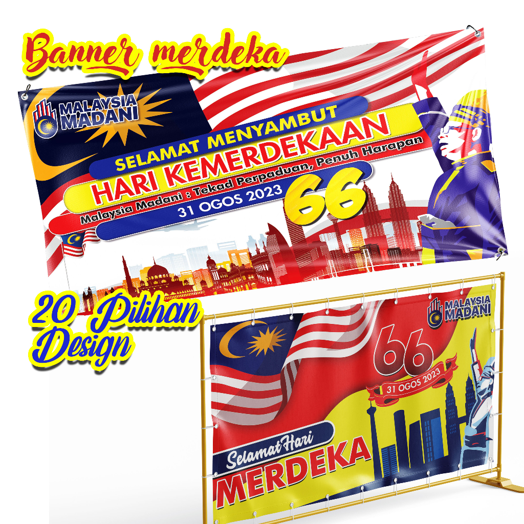 Banner merdeka malaysia madani 2023 - 66tahun merdeka | Shopee Malaysia